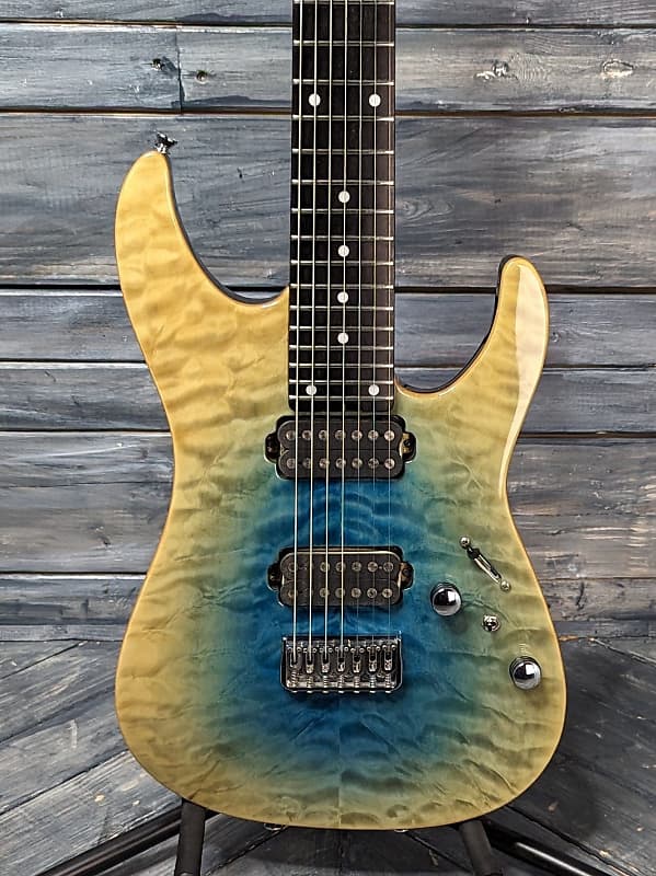 Used Schecter Custom Build 7-String Electric Guitar with Gig | Reverb