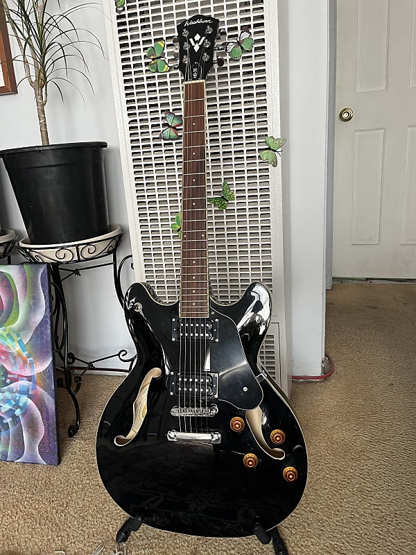 Washburn HB-30 Mid 2010’s - Black with Original Hard Case | Reverb