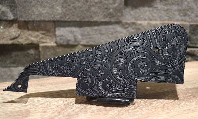 Custom Black Spiral Textured Pickguard - Fits Gibson Les | Reverb UK