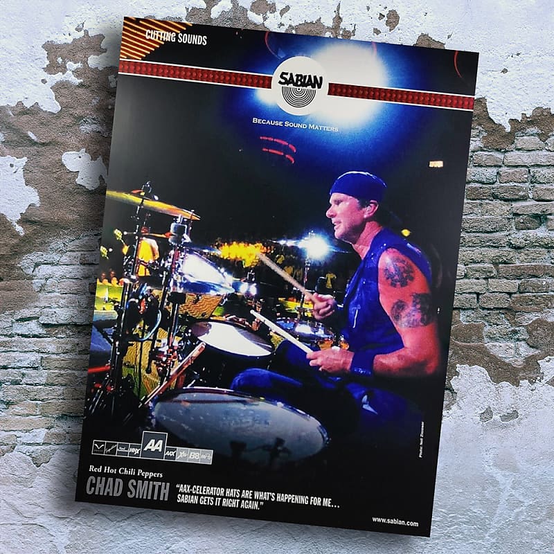 SABIAN RED HOT CHILI PEPPERS CHAD SMITH POSTER INSANELY RARE | Reverb