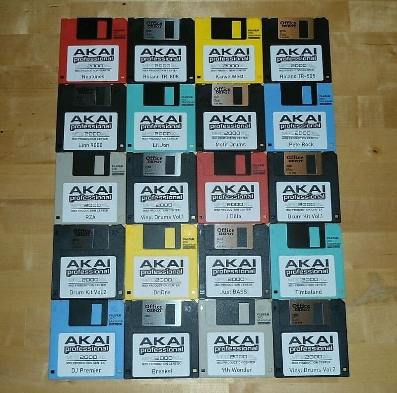 Akai MPC2000XL x20 Diskettes Drum Kit Sounds Samples Floppies | Reverb