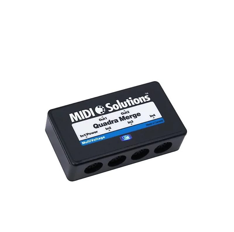 MIDI Solutions MultiVoltage Quadra Merge V2 4-in 2-out MIDI | Reverb
