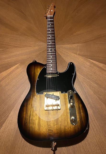 Warmoth Telecaster 2020 Chambered Korina Black-Brown-Yellow | Reverb