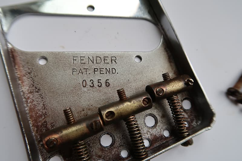 Fender Telecaster Bridge PAT.PEND. Tele Serial Number 52 thru | Reverb