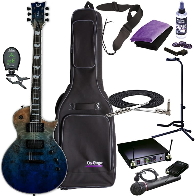 ESP LTD EC-1000 Electric Guitar (Blue Natural Fade) Line 6 | Reverb