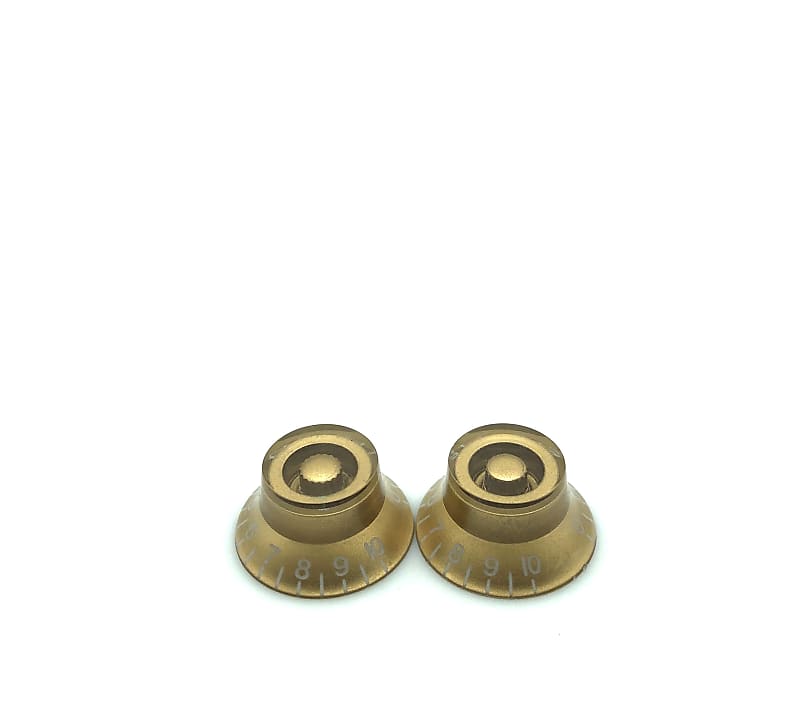 2 Les Paul Style Bell Bonnet Knobs Gold | Reverb