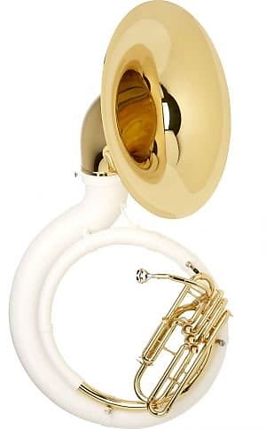 King 2360W Fiberglass BBb Sousaphone, White w/ Case | Reverb