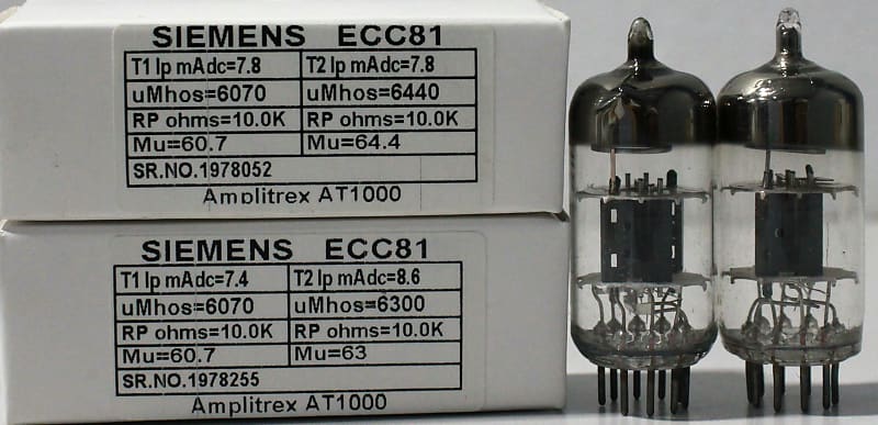 ECC81 SIEMENS MATCHED PAIR MADE IN GERMANY AMPLITREX TESTED | Reverb