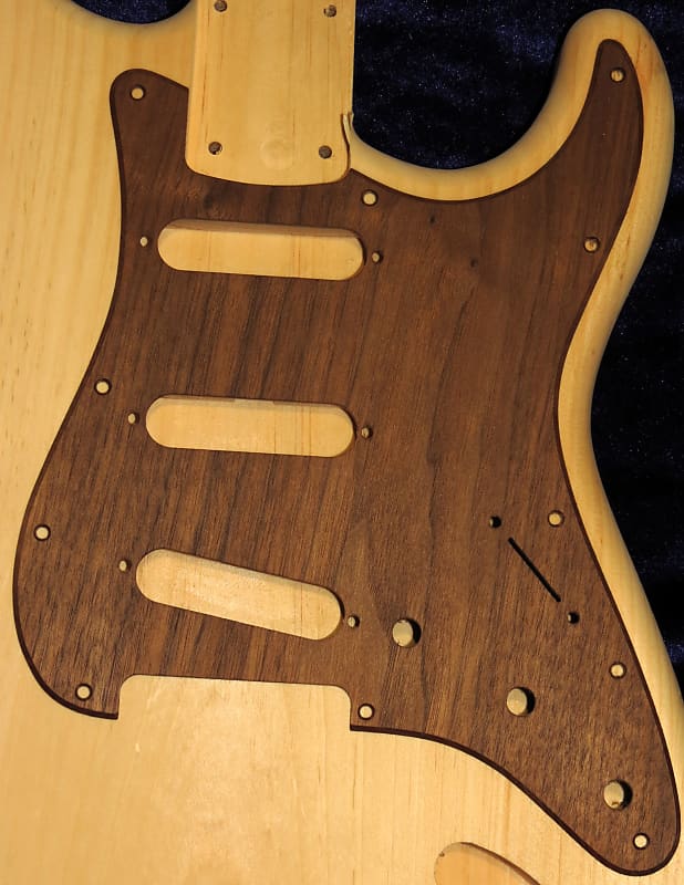 Black Walnut Wooden Stratocaster Strat SSS Pickguard | Reverb Canada