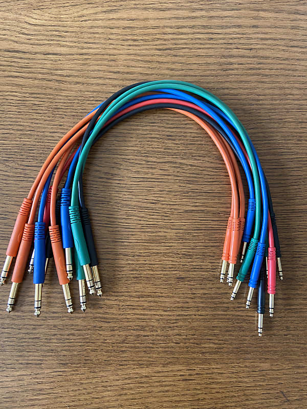 Gold plated Bantam TT to TRS 1/4" patch cables 18 inch (set | Reverb