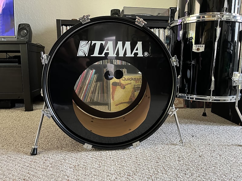 Vintage Tama Rockstar 1996 3-piece matching shell kit Ebony | Reverb