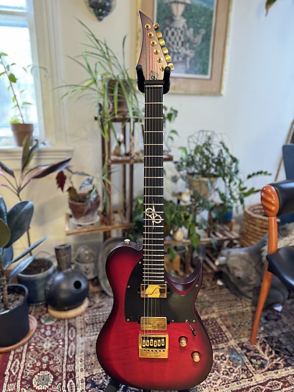 Solar T1 Flame Blood Red Burst Matte w/ Evertune Bridge | Reverb