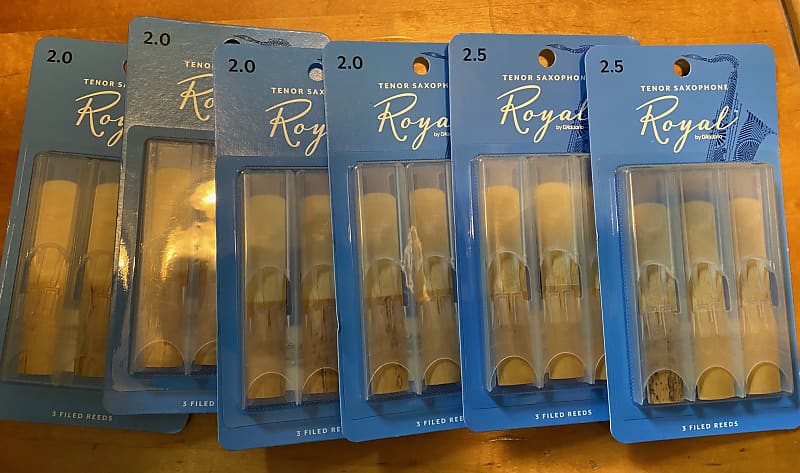 Six Royal Tenor Saxophone Reeds 3-Packs | Reverb