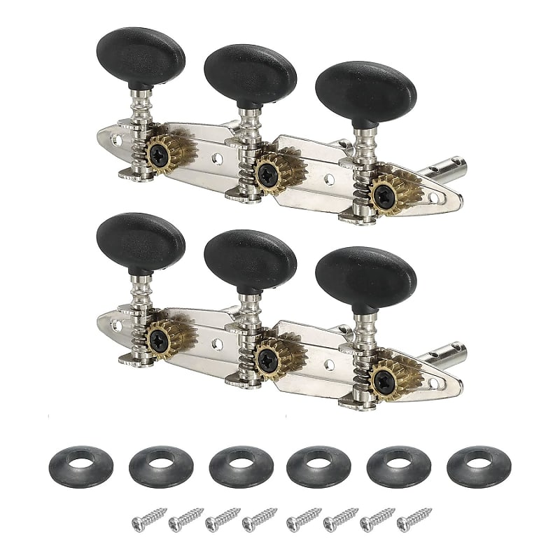 Guitar Tuners Machine Heads 3+3 Set Tuning Keys String Pegs | Reverb