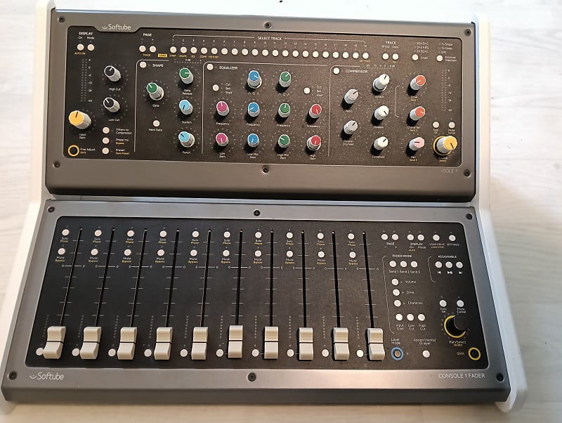 Softube Console 1 MkII + Fader Control with Wood Desktop | Reverb