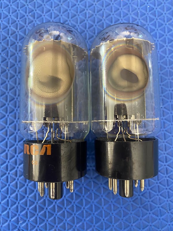 Matched Pair RCA Black Plate 6L6 6L6GC Vacuum Tubes Valves | Reverb