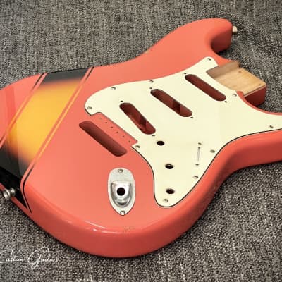 Stratocaster Style Fiesta Red Over 3 Tone Sunburst | Reverb UK
