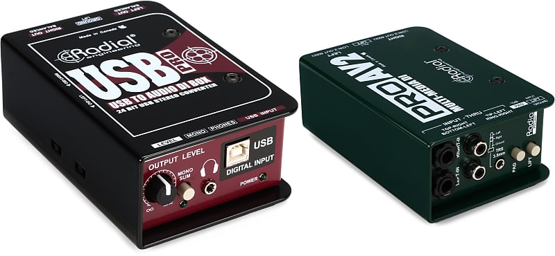 Radial USB-Pro 2-channel Active Instrument Direct Box Bundle | Reverb