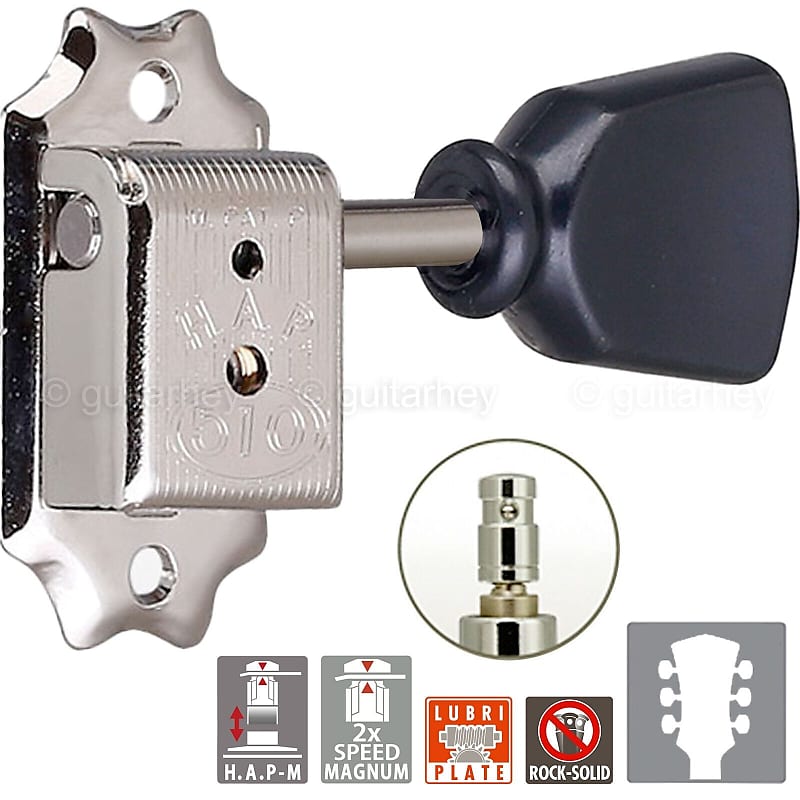 NEW Gotoh SD510-SLB HAPM LOCKING Tuners Set L3+R3 Adjustable | Reverb