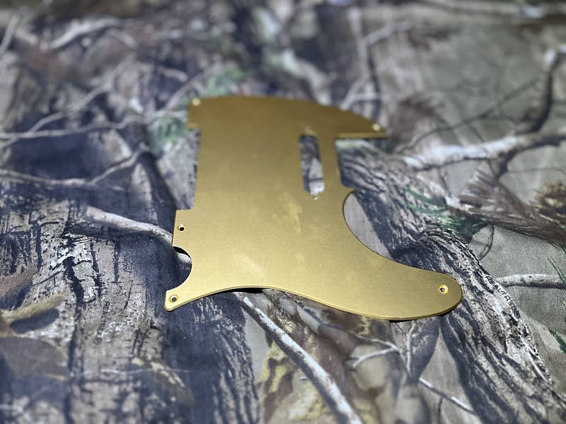 Unknown Brand - Gold Telecaster style pickguard - 5 hole | Reverb