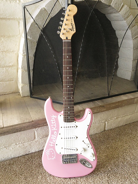 Fender Squier Stratocaster Mini Hello Kitty guitar | Reverb Fender Squier Stratocaster Mini Hello Kitty guitar | Reverb