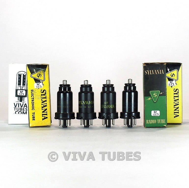 Matched Quad (4) Sylvania USA 6J7 Metal Vacuum Tubes 95 & 95 | Reverb