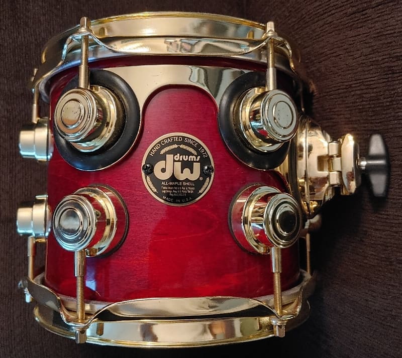 DW Collectors Series 8 x 7 Rack Tom 2000 - Burgundy with Gold | Reverb