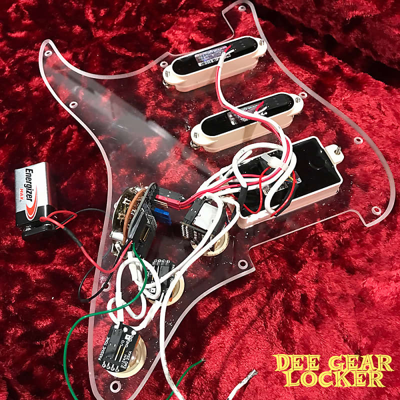 Loaded Clear Pickguard Cream EMG SX / SX / 89X STRAT HSS | Reverb