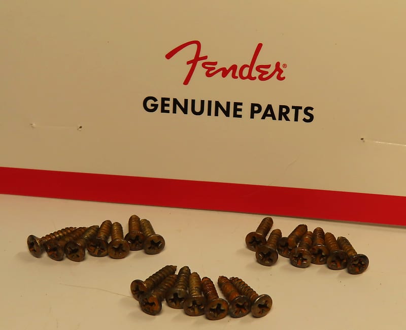 21 Fender AGED pickguard mounting SCREWS fit Stratocaster | Reverb