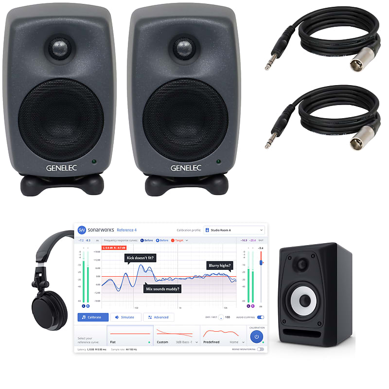 Genelec 8020D (2x) + Monitor Calibration and Cables | Reverb