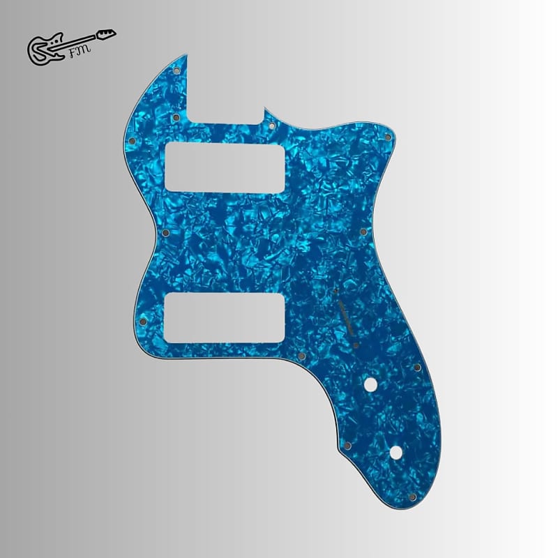 Blue Pearl Telecaster Thinline Style P90s Pickguard-Blue | Reverb