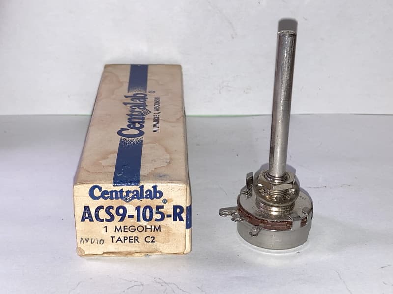 Centralab ACS9-105-R 1 Megohm Taper Potentiometer, NOS/NIB | Reverb