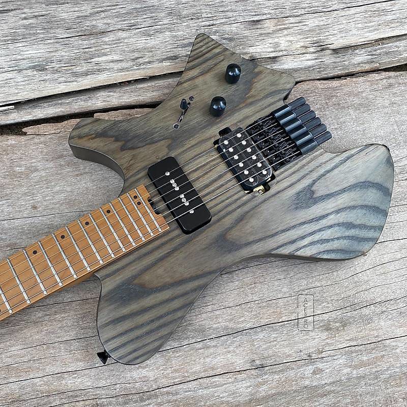 Custom Headless Guitar, Ash Wood Body with Roasted Maple Neck | Reverb