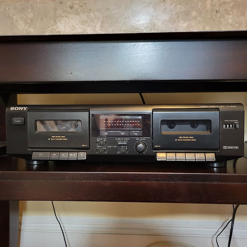 Sony TC-WE305 Stereo Cassette Deck Black Dolby | Reverb