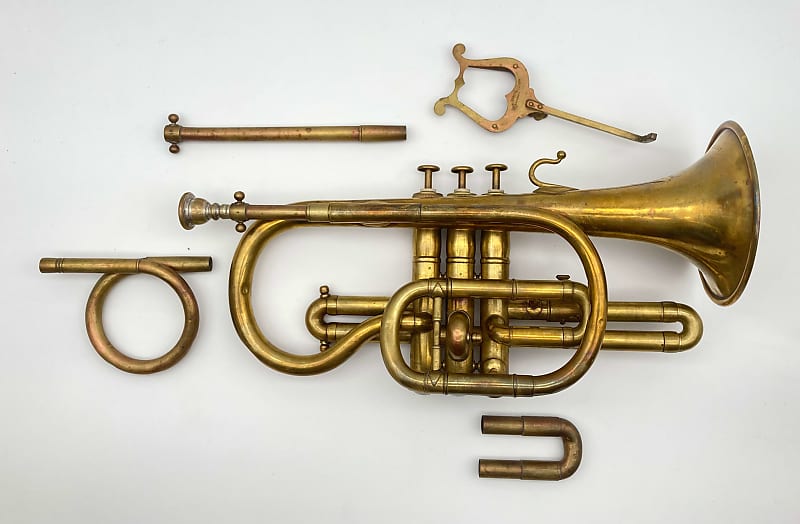 Besson Early Cornet Pre-1870 Raw Brass | Reverb