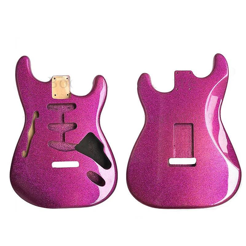 Purple Thinline Guitar Stratocaster Strat Style Alder Body | Reverb