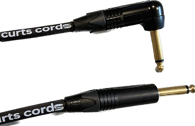 Curts Cords 10' Mogami Instrument Cable Right Angle to | Reverb