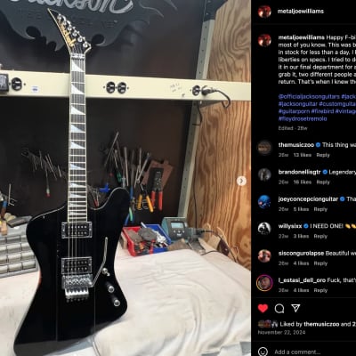 Jackson Custom Shop F-Bird 2H Relic Black Masterbuilt Joe | Reverb