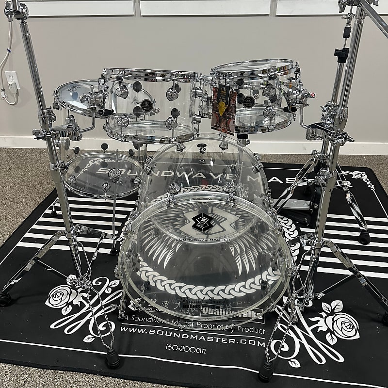 SOUNDWAVE MASTER ICE CRYSTAL SOUND SERIES CLEAR DRUM KIT | Reverb
