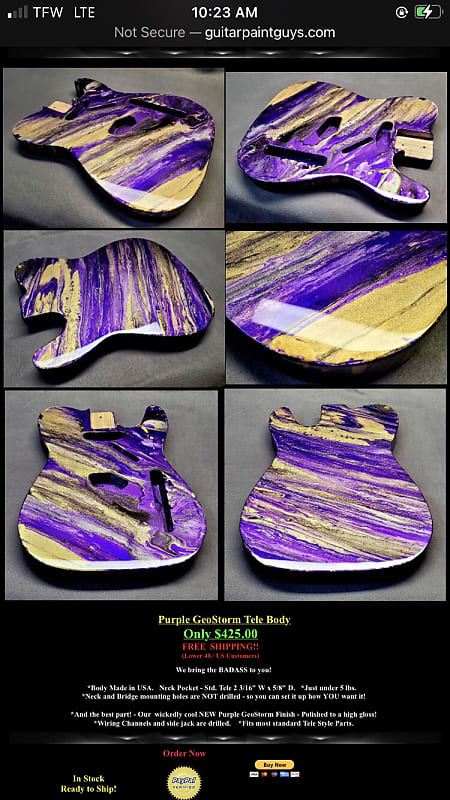 No brand USA made Telecaster body 2021 Custom paint job by | Reverb