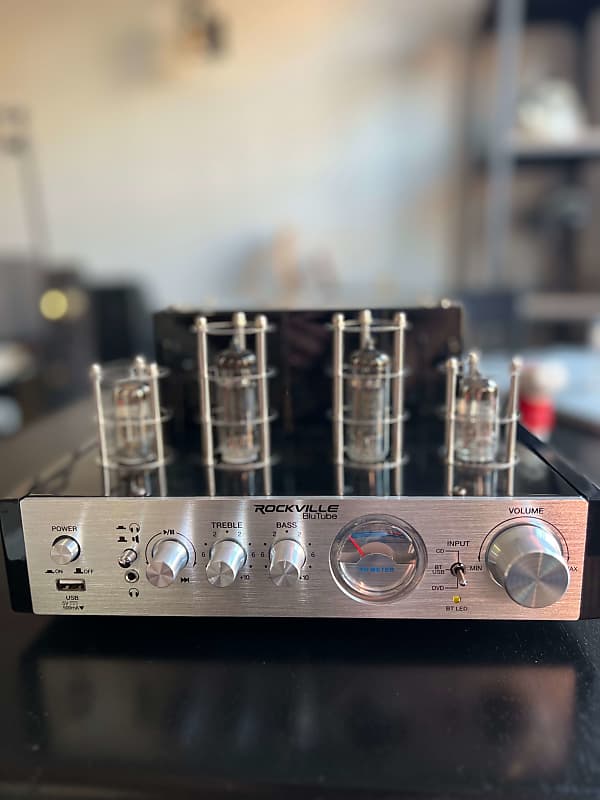 70W Amplifier Rockville BluTube 70W Stereo Tube Amplifier With ...