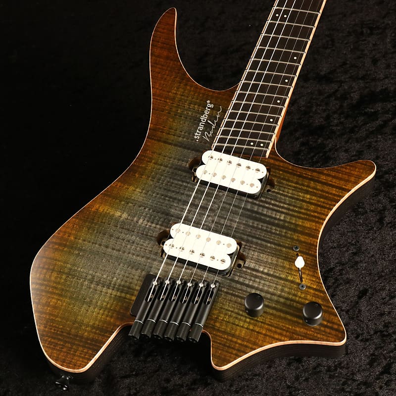 Strandberg Boden J6 Custom 4A Flame Maple Cyan Yellow Burst | Reverb