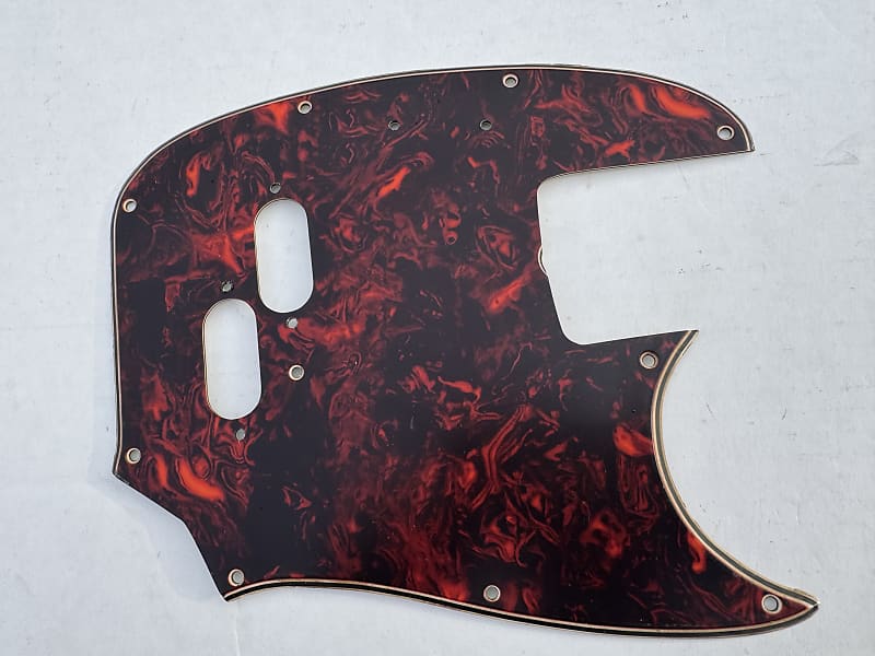 Fender Mustang Bass Pickguard 72 74 76 Tortoise relic aged | Reverb