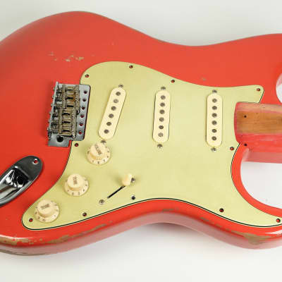Freakaster Stratocaster Relic Body Fiesta Red Over Dakota Red | Reverb