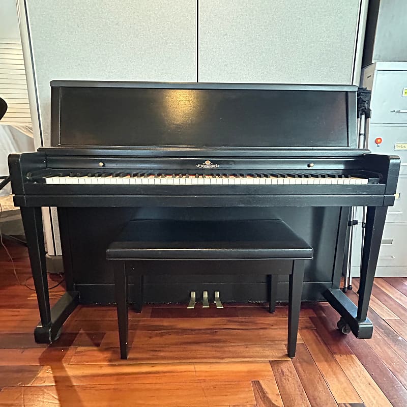 Wurlitzer 45" Painted Black Console Piano c1962 #746965 | Reverb
