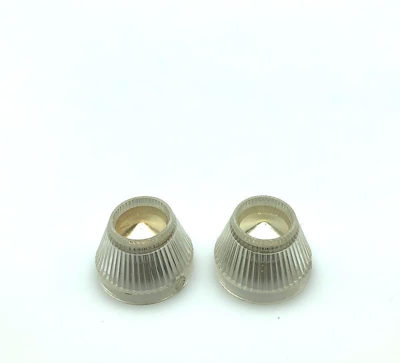 2 Vintage MIJ Lampshade Knobs 19?? - Clear/Gold | Reverb