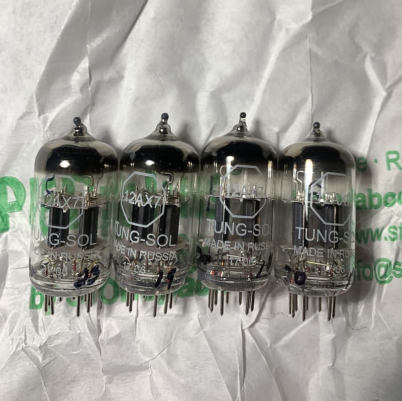 4x Tung-Sol 12AX7 ECC83 Preamp Tube Quad Matched | Reverb