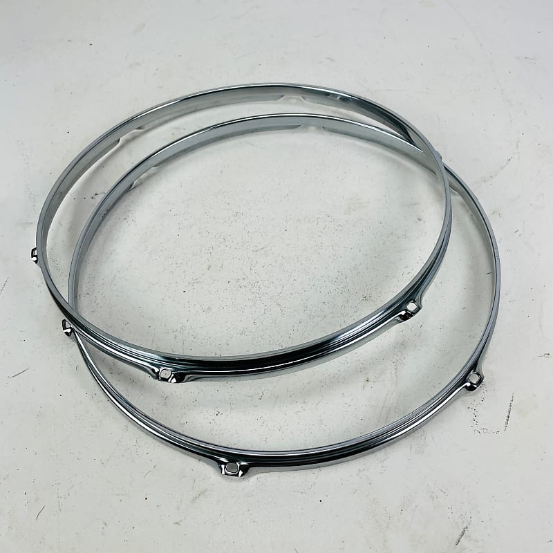 16" Drum Hoops | 6 Lug Tom Rim | Pair | Chrome | CB Drums | Reverb