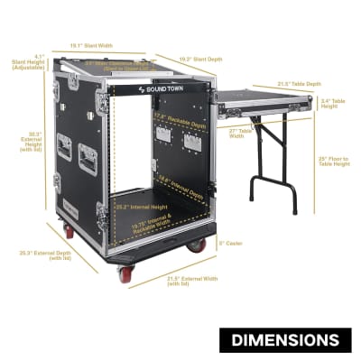 STMR-14UWT | 14U PA/DJ Road/Rack ATA Case w/ 11U Slant Mixer | Reverb