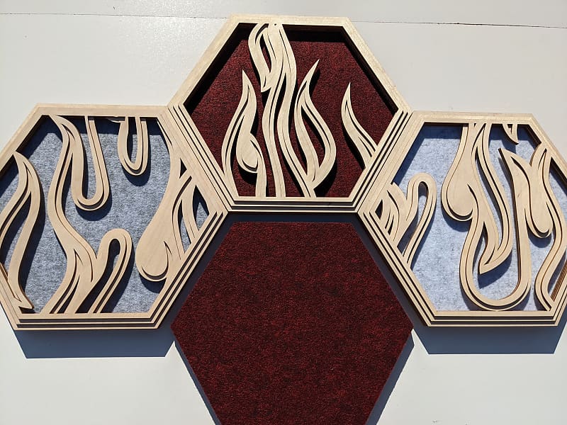 Acoust-Hex - Wood Hexagon Sound Diffuser Acoustic Wall Panel | Reverb